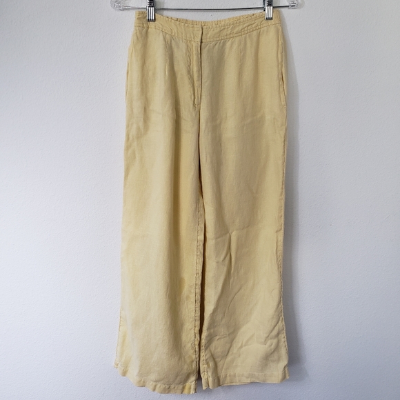J. Jill | Pants & Jumpsuits | Jjill 0 Linen Light Yellow Pants | Poshmark